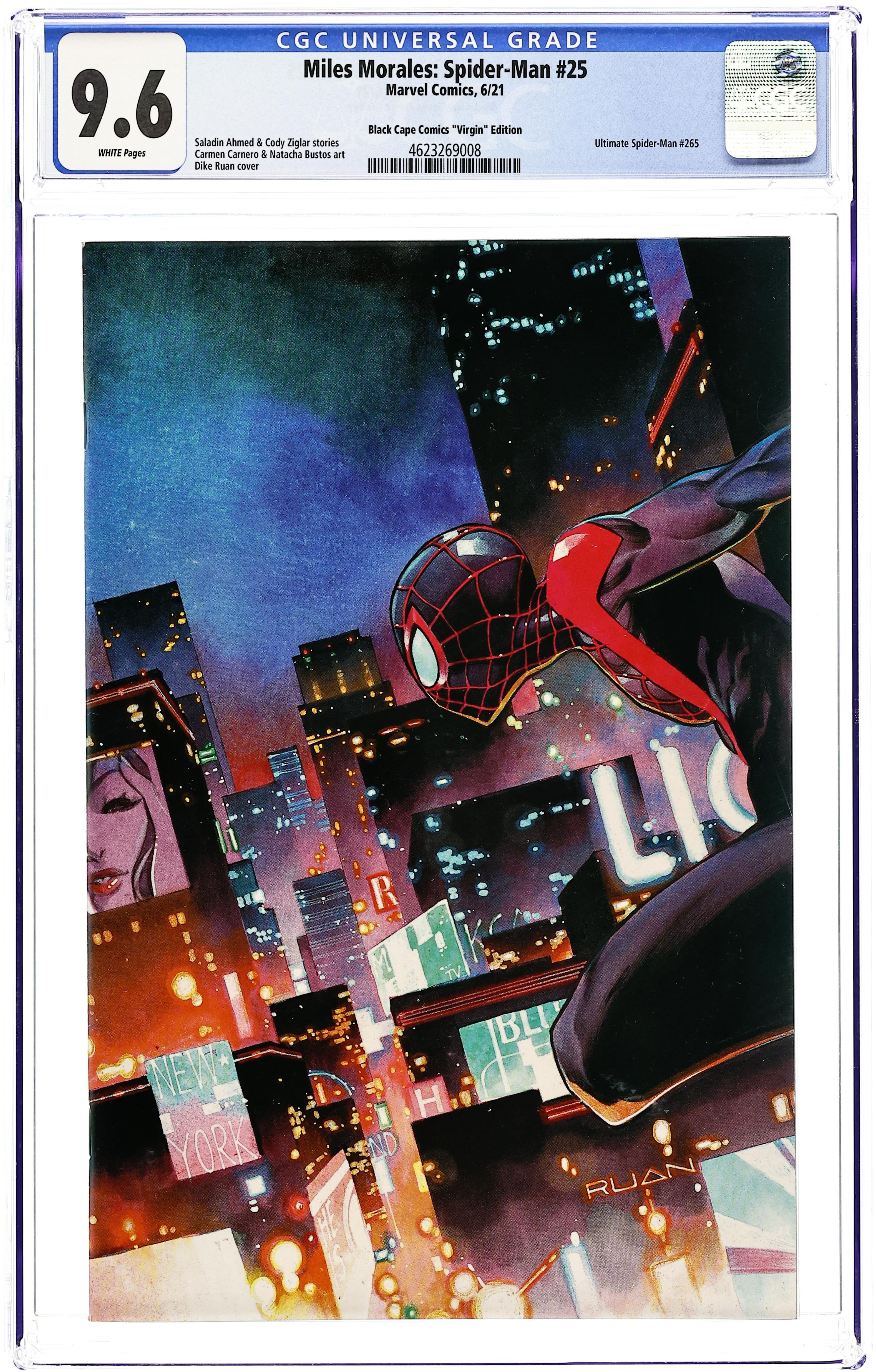 Miles Morales Spider-Man (2019 Marvel) 25BLACKCAPE.B CGC 9.6