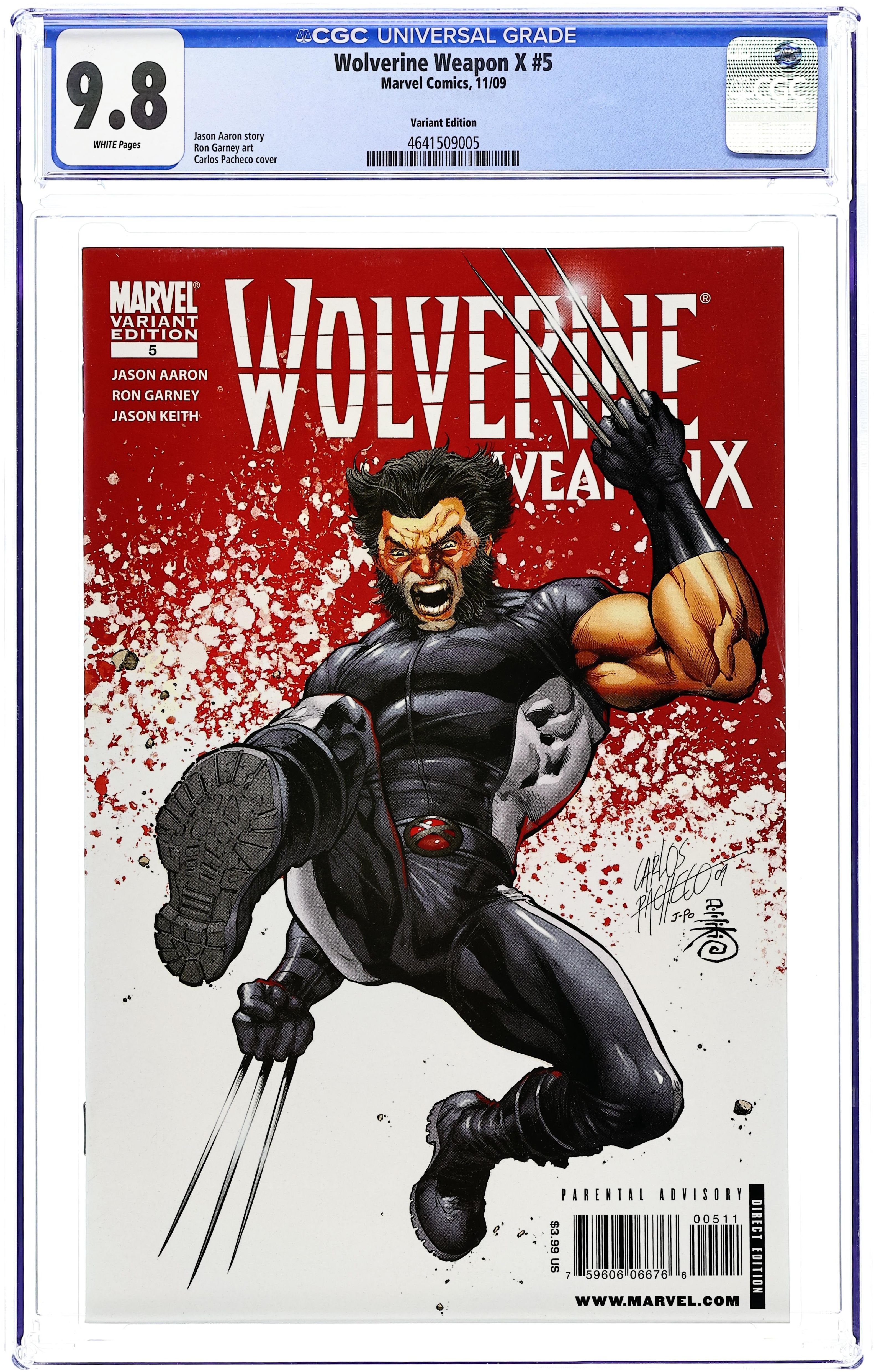 Wolverine Weapon X (2009 Marvel) 5B CGC 9.8