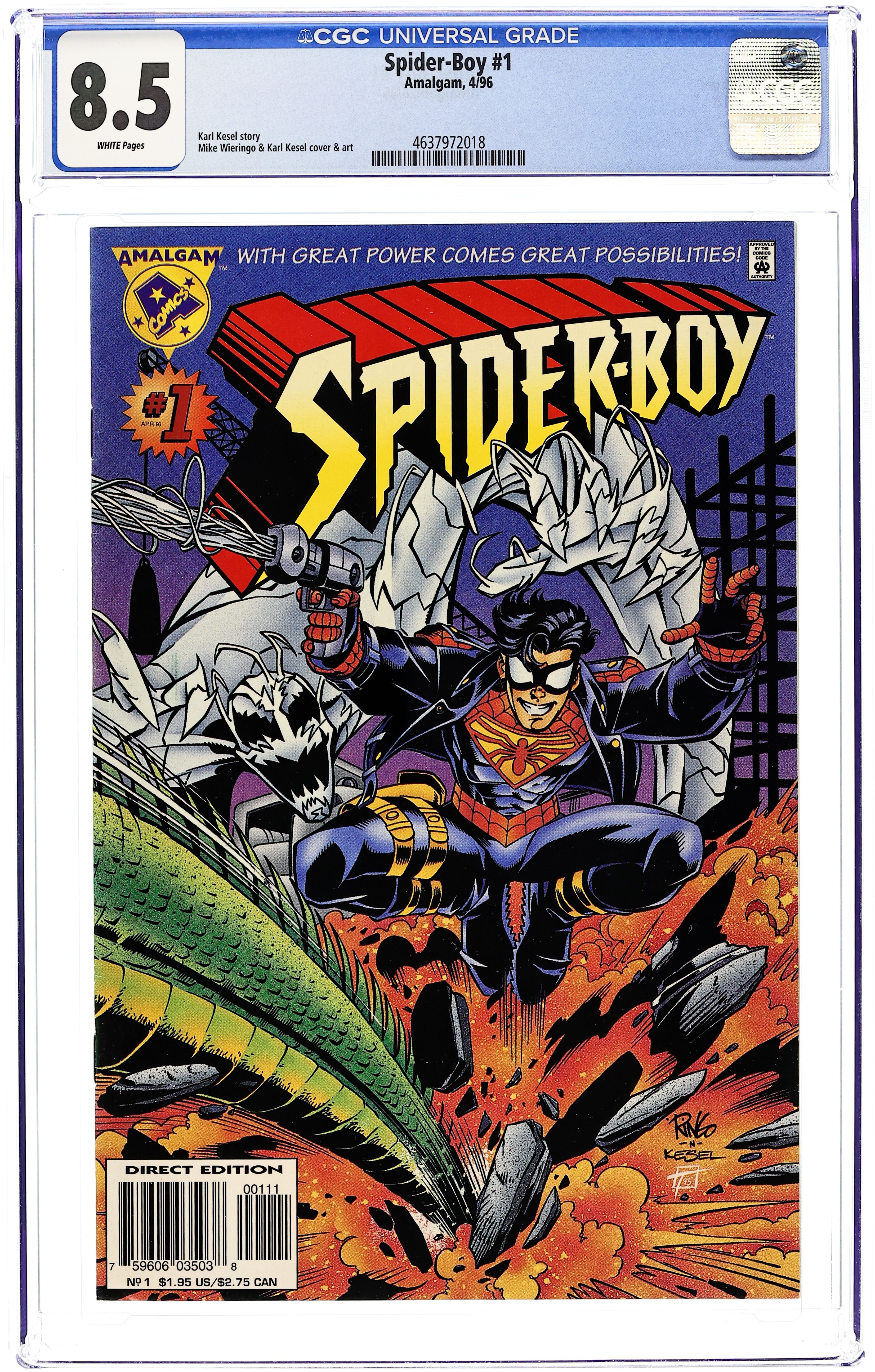 Marvel/dc spider boy comic books graded by CGC
