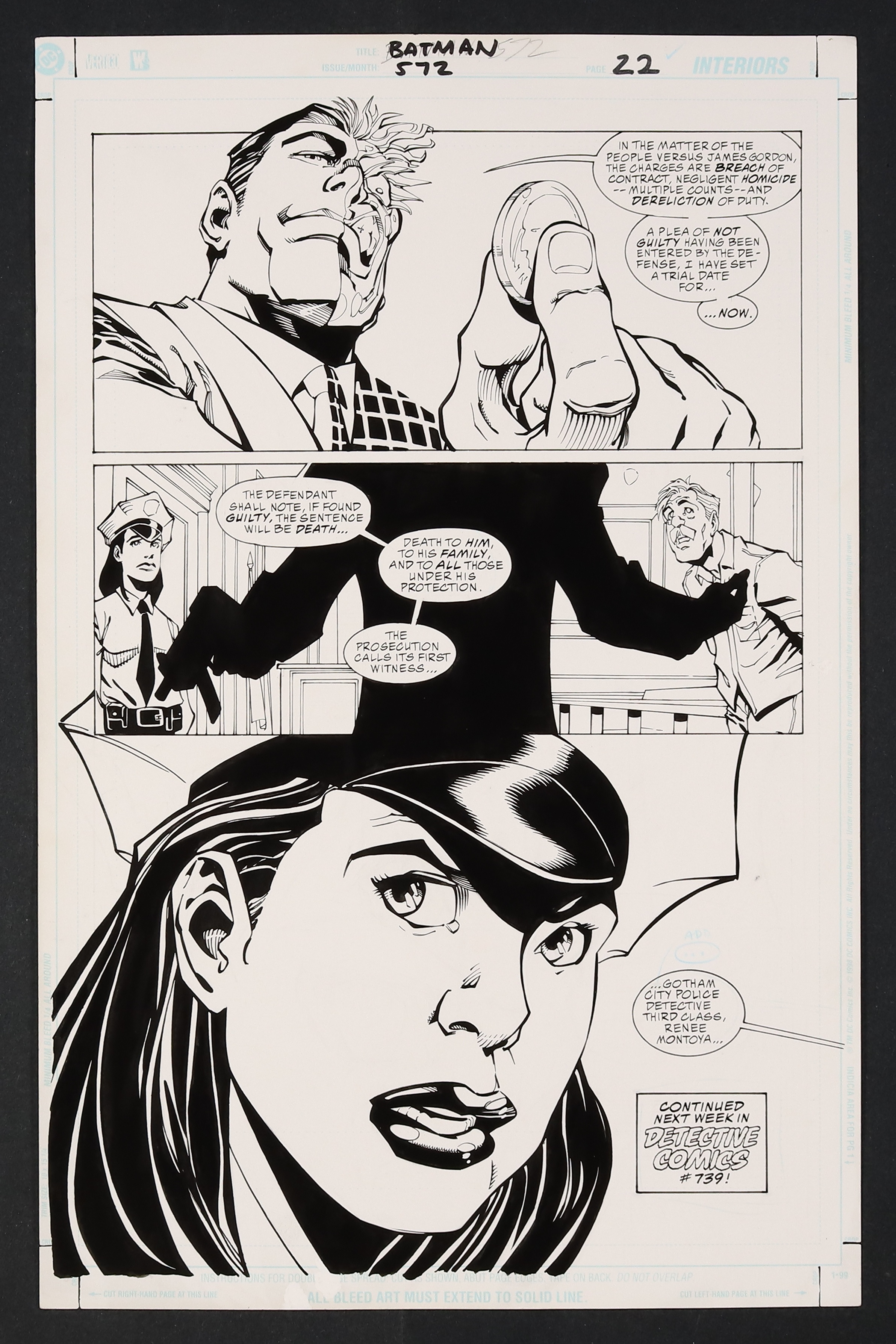 Original Art from Batman #572 (1999) Page 22 Pencils by Damion Scott ...