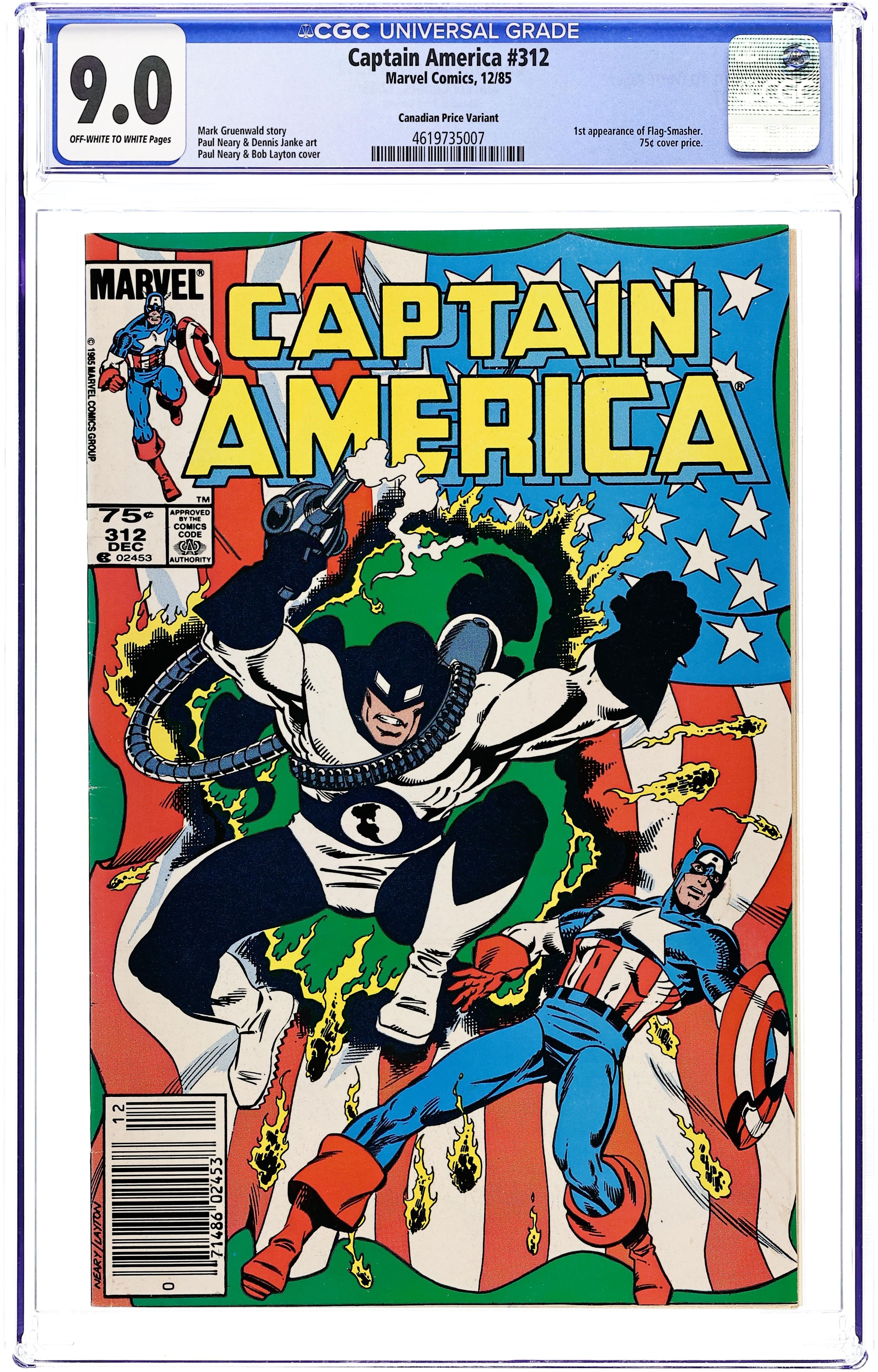 Captain America (1968 1st Series) Canadian Price Variant 312 CGC 9.0