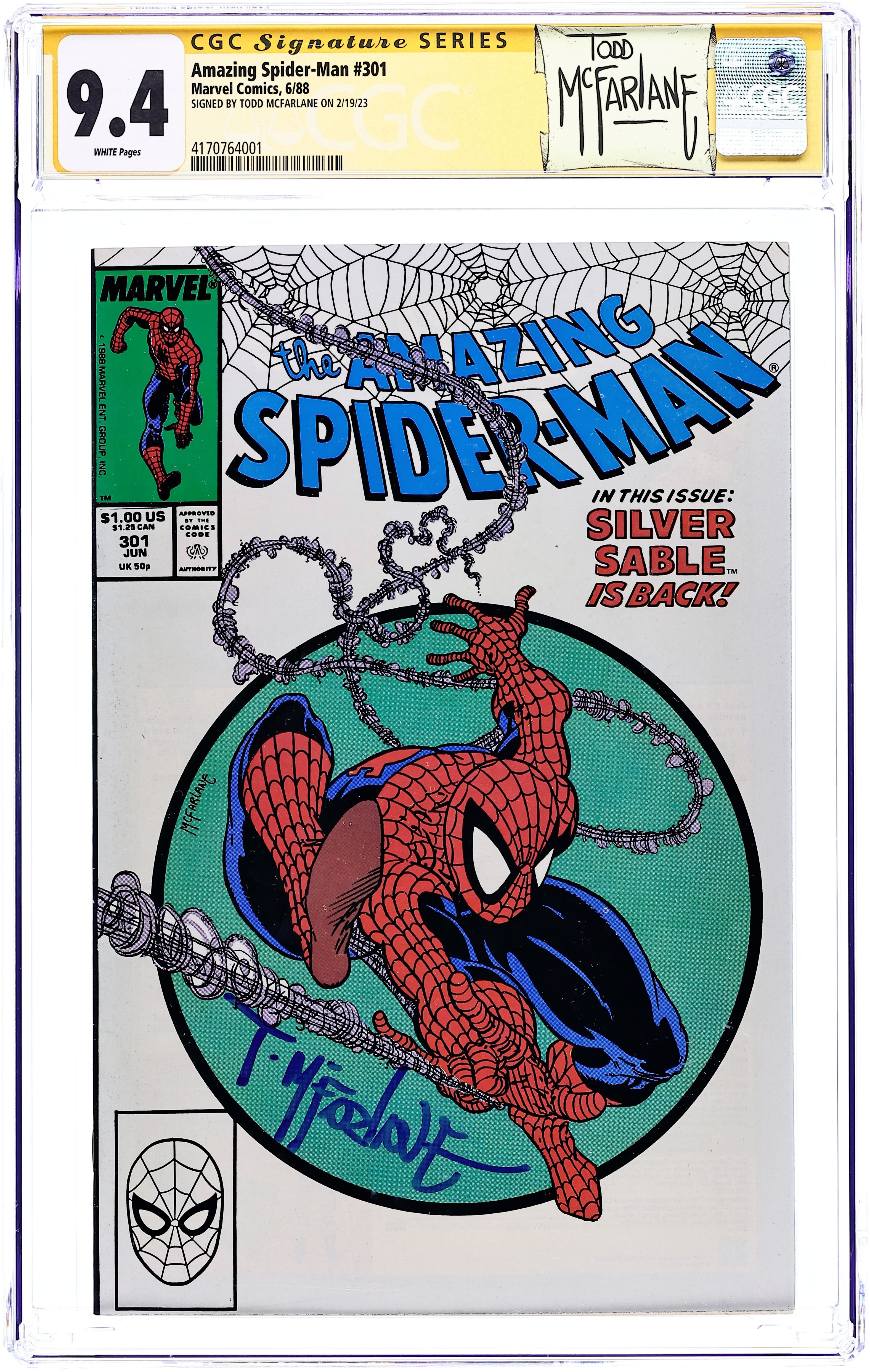 Amazing Spider-Man (1963 1st Series) 301 CGC 9.4 SS McFarlane