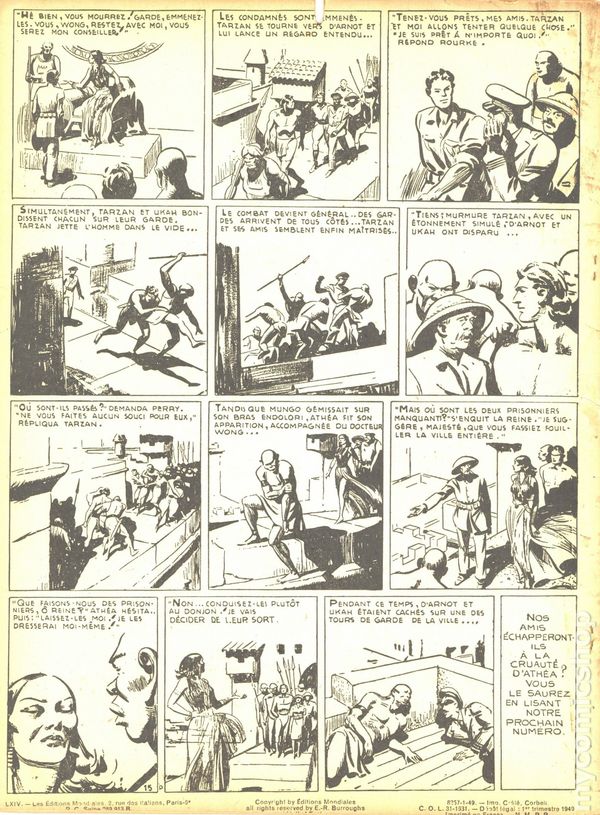 Tarzan (French 1946 - 1952 Editions Mondiales) comic books